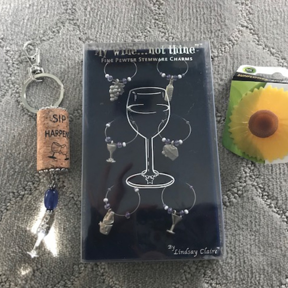 Dining | Sip Happens Wine Keychain Stemware Charms | Poshmark